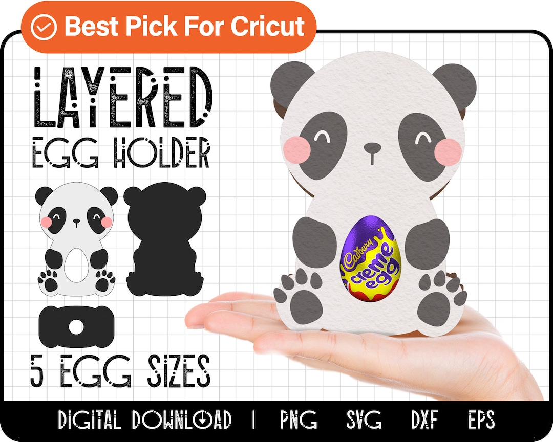 Panda Egg Holder Svg, Easter Egg Holder Svg, Panda Svg, Easter Egg ...