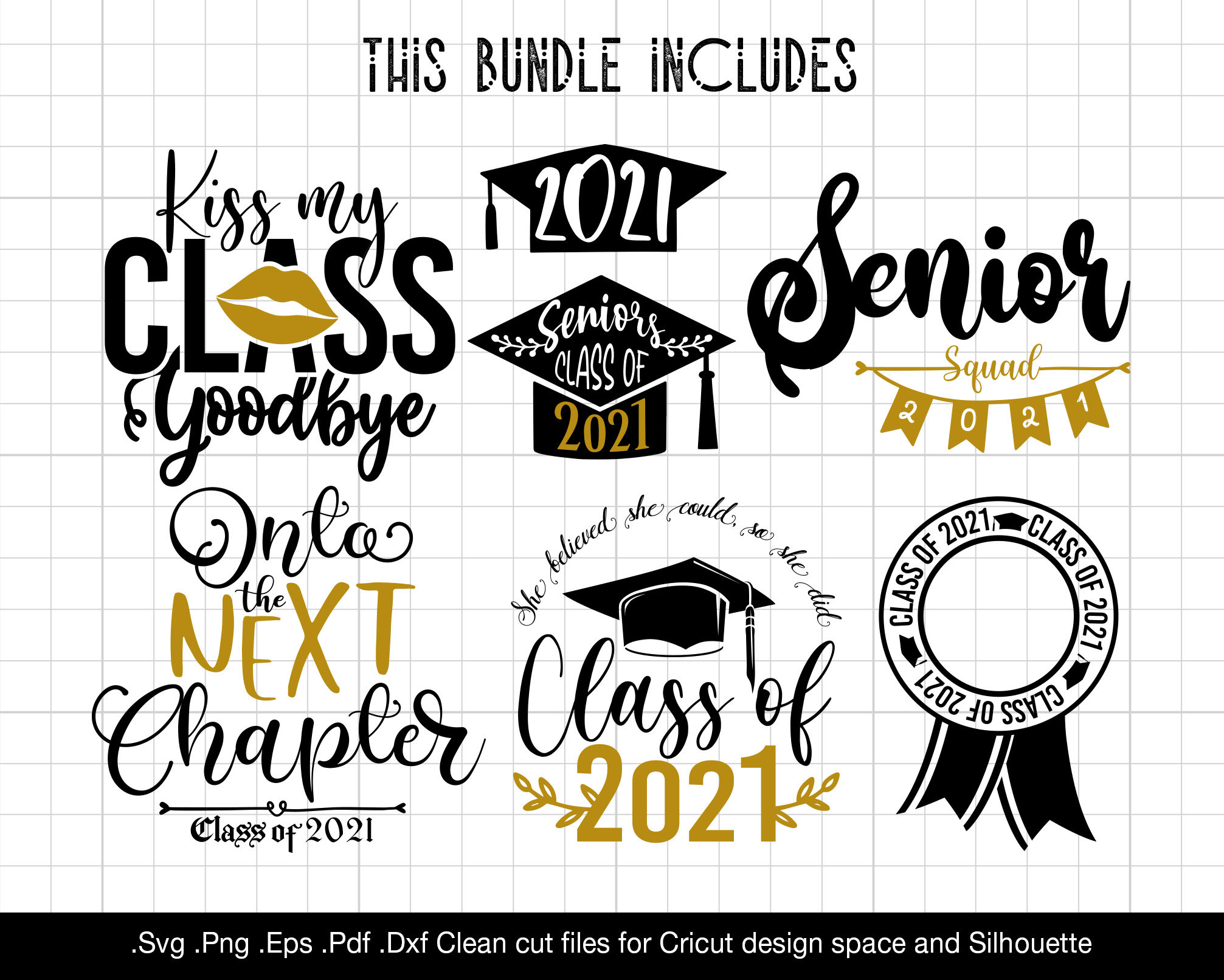 Graduation SVG Bundle class of 2021 svg senior 2021 svg | Etsy