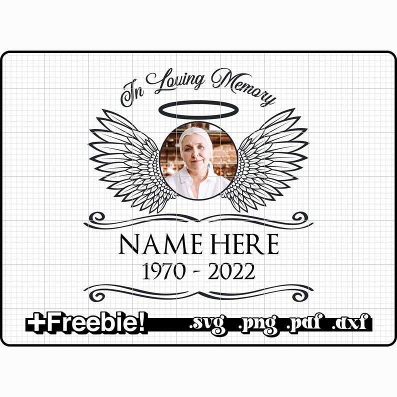 In Loving Memory Angel Wings Customizable Frame With Name & - Etsy