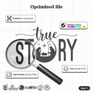 True Story Svg Png Pdf, Religious Svg, True Story Png, Nativity Scene ...