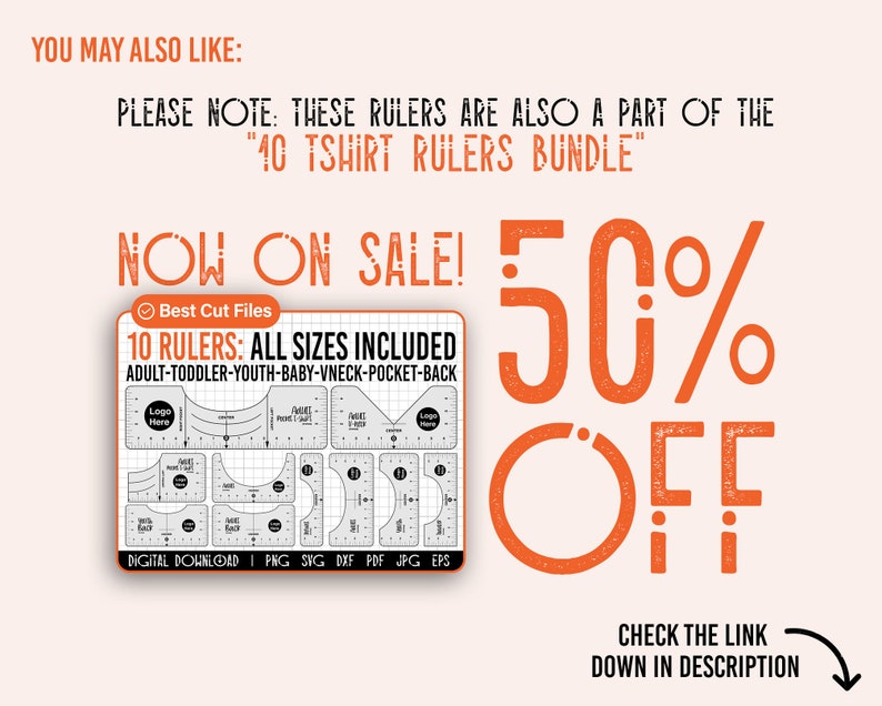 Tshirt Ruler Printable Bundle, T-shirt Alignment Tool Template, Tshirt ...