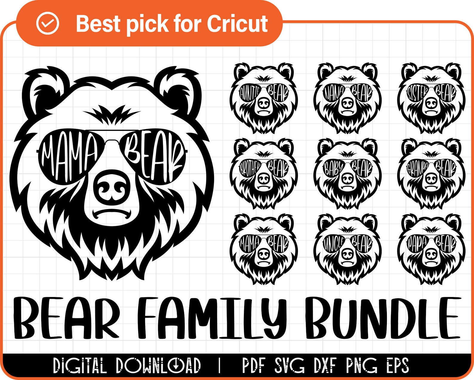 Bear Family SVG Bundle Mama Bear SVG Mommy Mom Svg Mom | Etsy