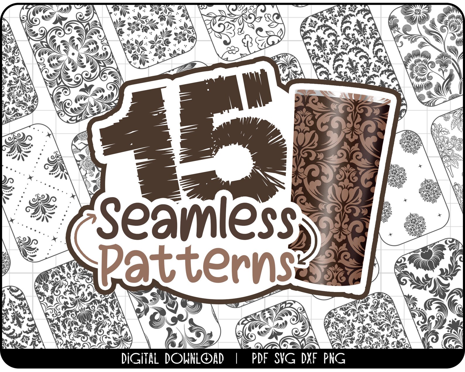 15 Seamless Patterns SVG Bundle Tooled Leather Svg Seamless - Etsy