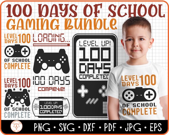 100 Days of School Svg Gaming Bundle 100th Day of School - Etsy