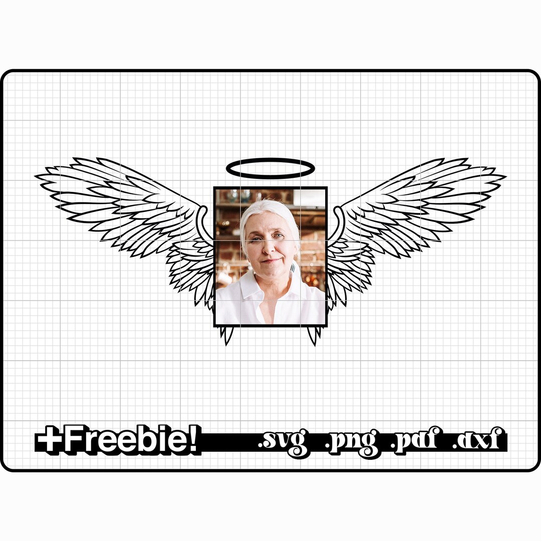 Angel Wings Frame SVG, Png,memorial Svg, Rest in Peace Svg, in Memory ...