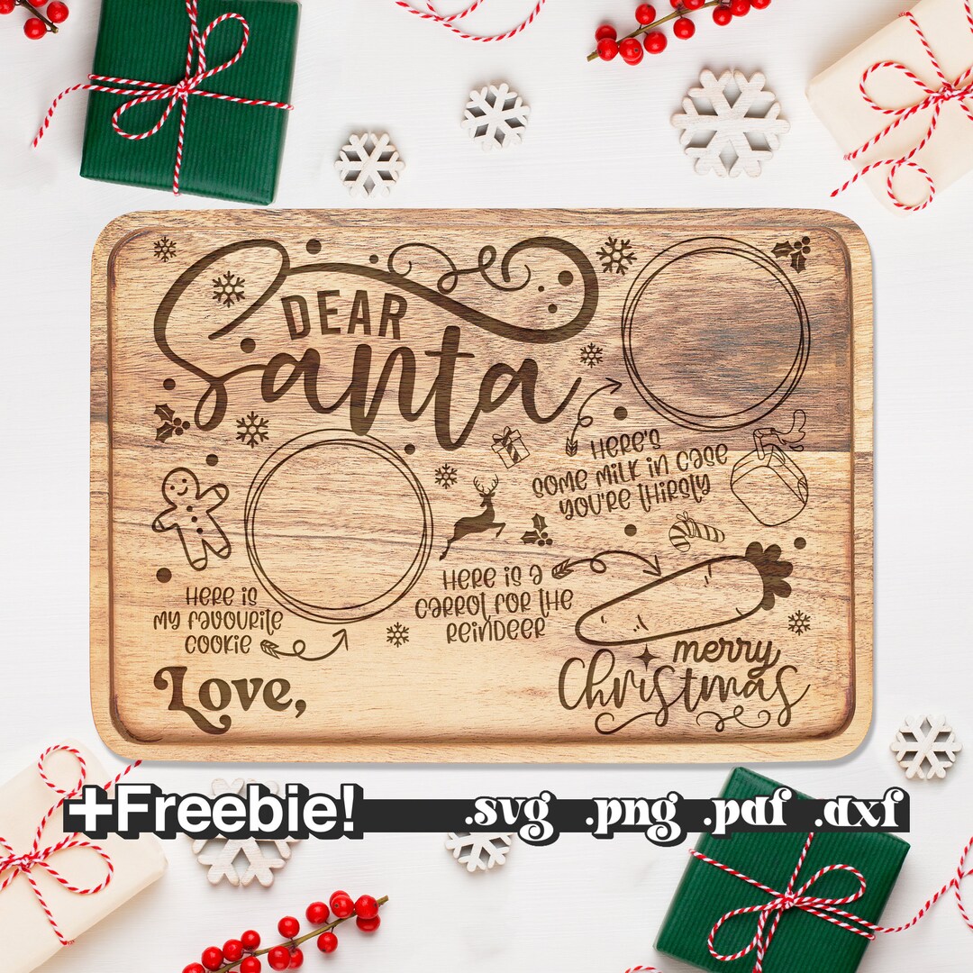 Dear Santa Tray Svg Png, Christmas Tray Svg, Tray for Santa Svg ...