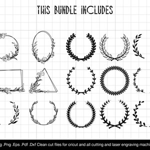Wreath Svg Bundle, Floral Svg, Circle Frame Svg, Circle Monogram Svg ...