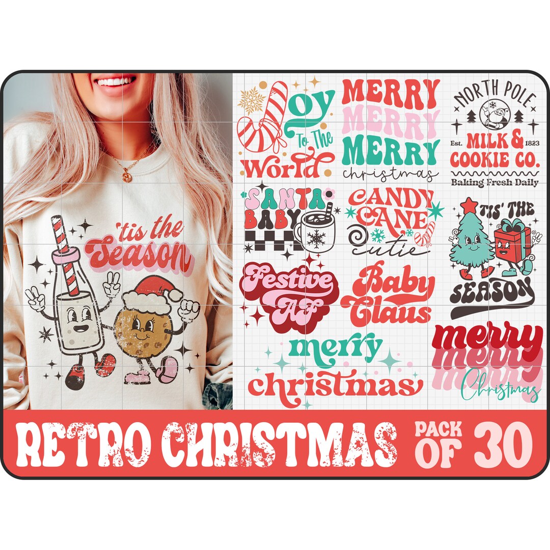 Retro Christmas SVG Bundle, Retro Christmas Designs Svg Png, Christmas ...