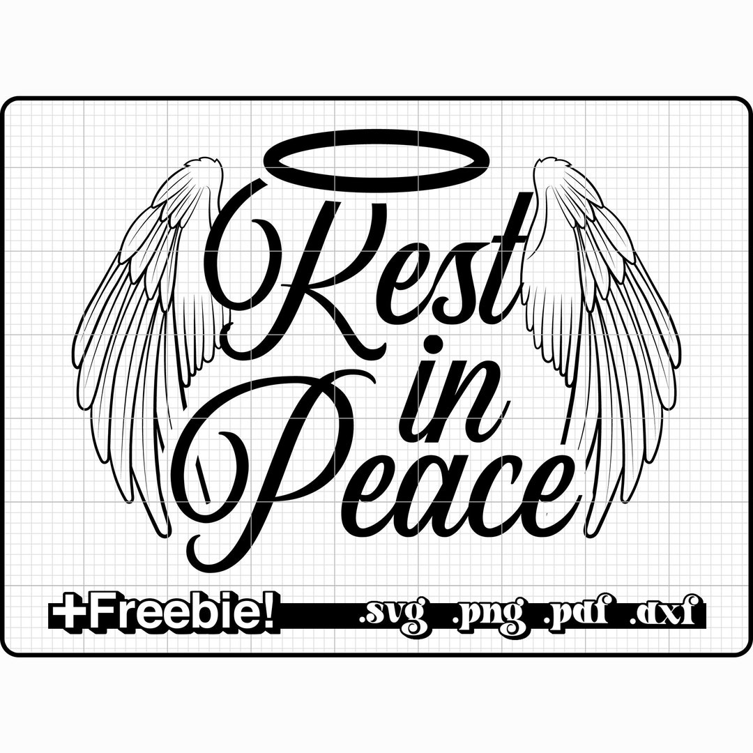 Rest in Peace Svg, Png,angel Wings, Memorial Svg, Rest in Peace Svg, in ...