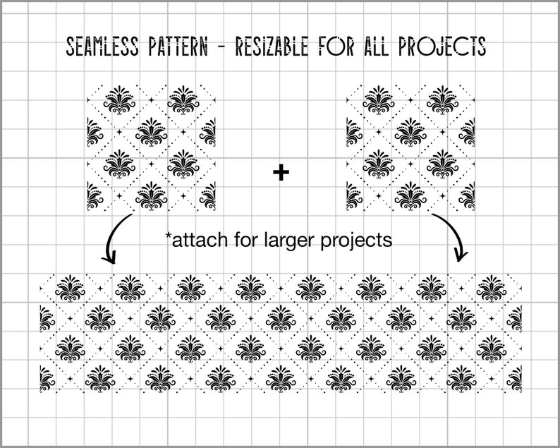 Damask Seamless Pattern Svg, Tooled Leather Svg, Floral Pattern ...