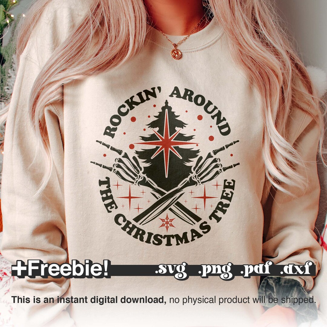Rocking' Around the Christmas Tree Svg, Retro Christmas Svg Png Pdf ...