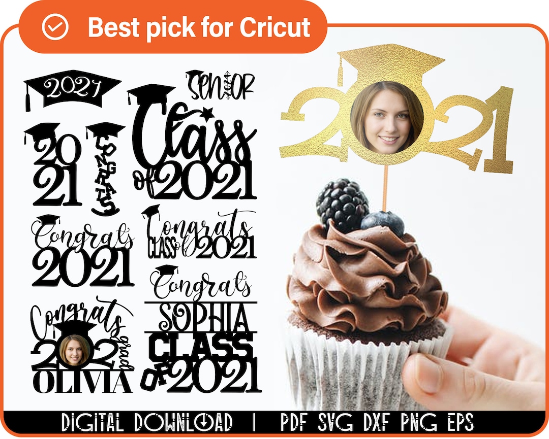 25 Graduation Cake Topper Svg 2021 Bundle, Personalized Cake Topper Svg ...