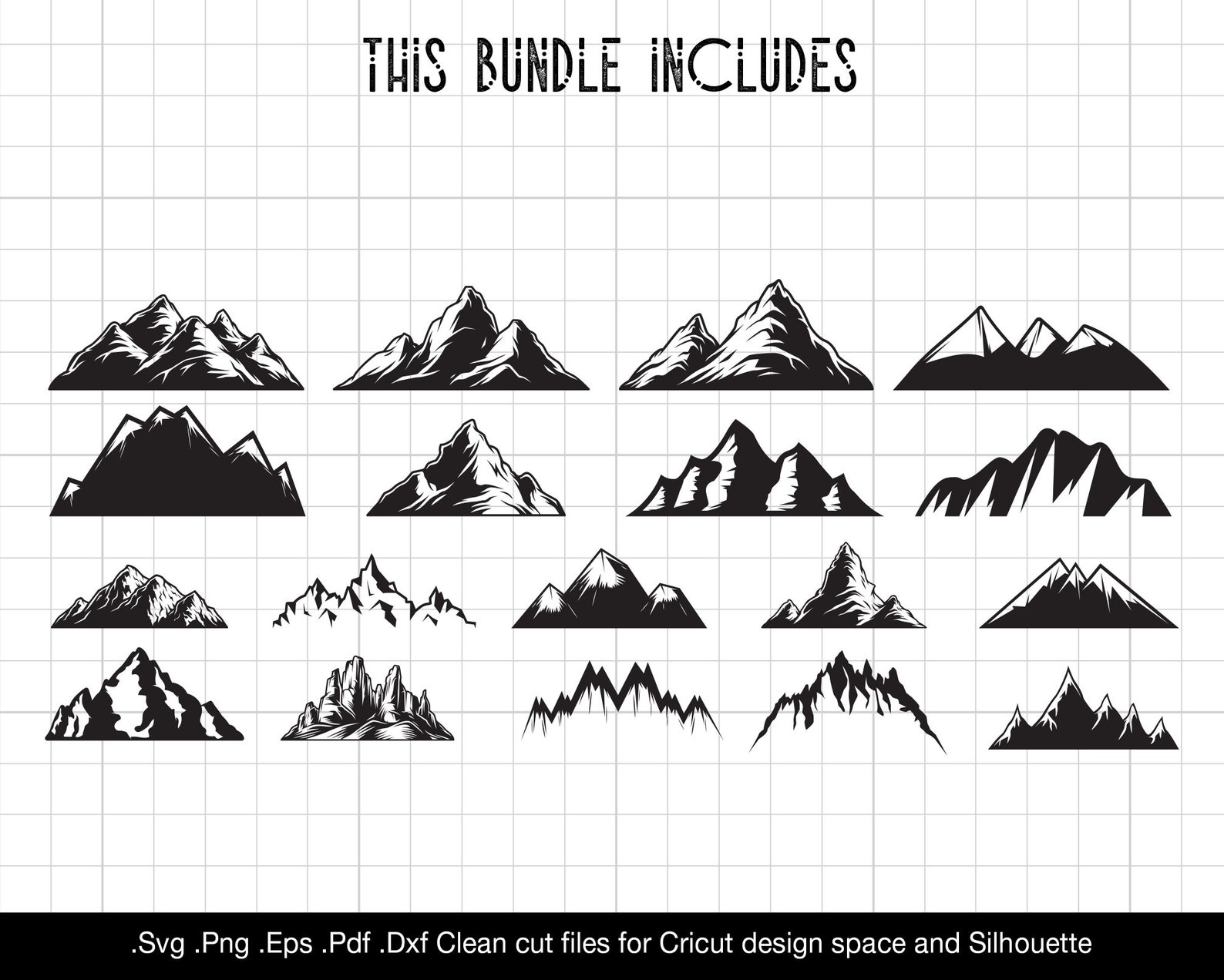 Mountain SVG, File for Cricut, for Silhouette Cut Files, Vector ...