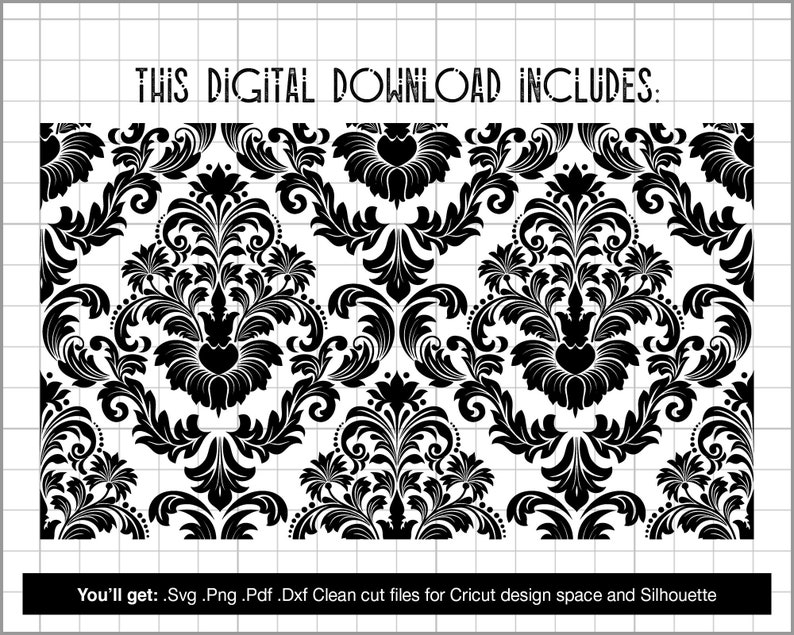 Damask Seamless Pattern Svg, Tooled Leather Svg, Floral Pattern ...