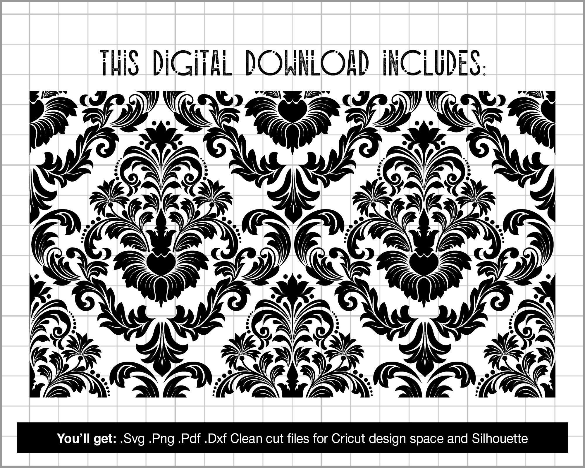 Damask Seamless Pattern Svg Tooled Leather Svg Floral - Etsy