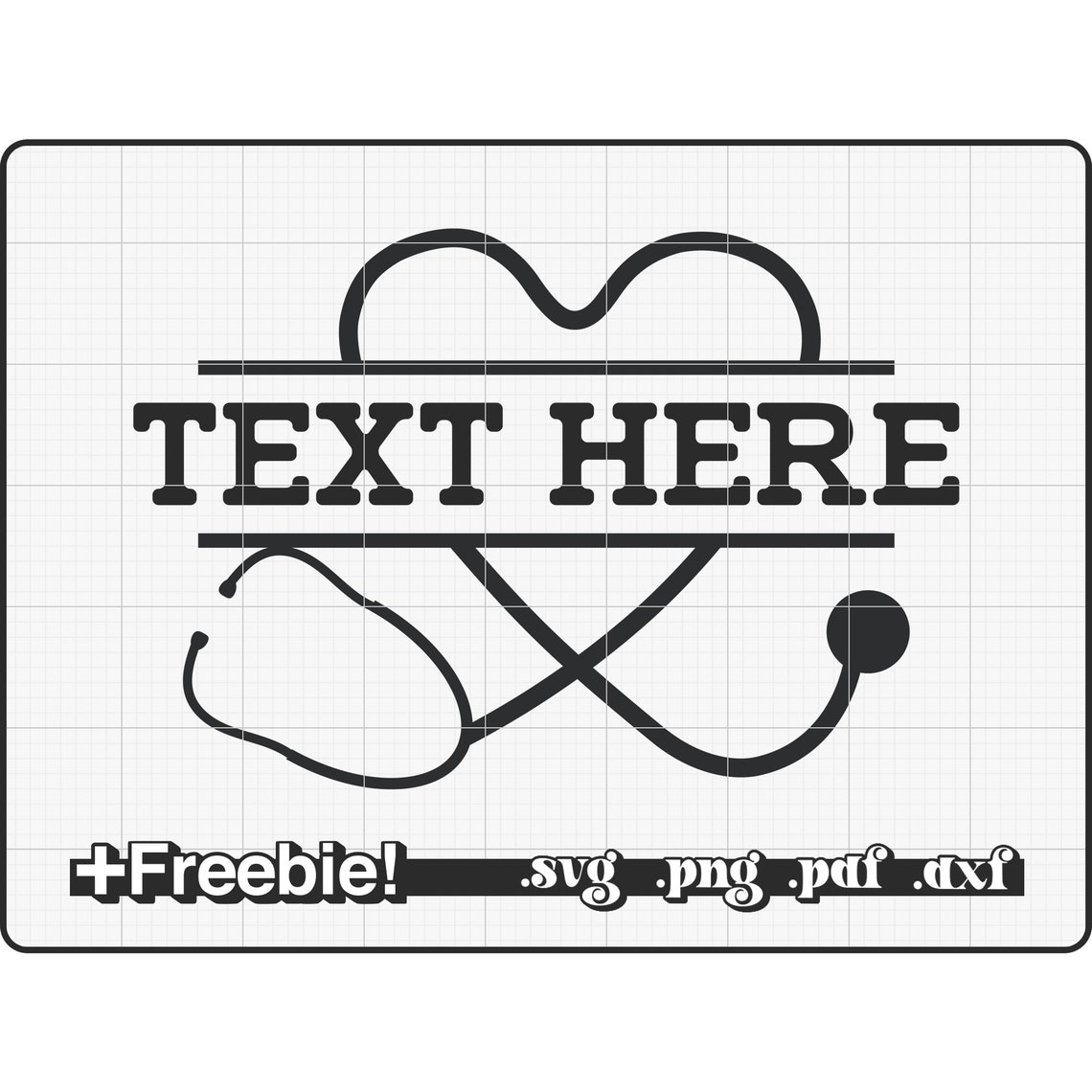 Stethoscope Split Monogram SVG Bundle Hand Drawn Nurse SVG - Etsy