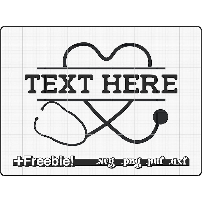 Stethoscope Split Monogram SVG Bundle Hand Drawn Nurse SVG - Etsy