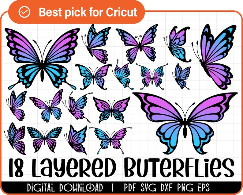 Butterfly SVG 18 Butterfly Bundle SVG Files Butterfly SVG - Etsy