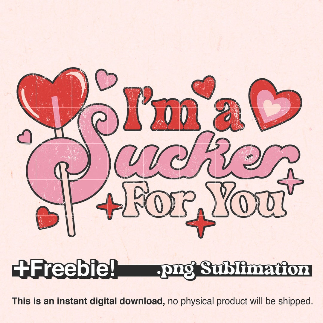 I'M A Sucker for You Png, Retro Valentine Png, Lollipop Png, Couples ...