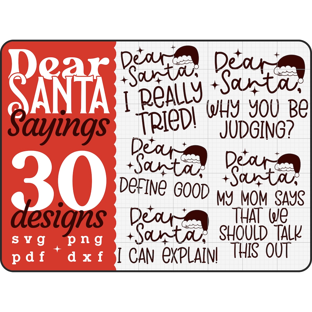 Dear Santa Christmas Svg Bundle, Dear Santa Shirt, Funny Christmas Svg ...
