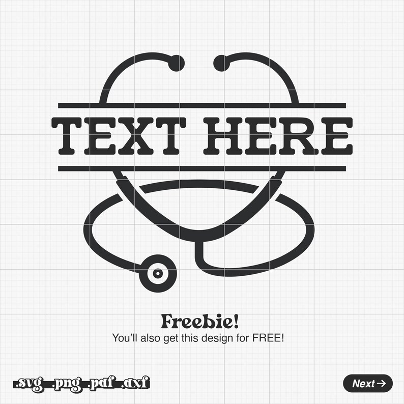 Stethoscope Split Monogram SVG Bundle, Hand Drawn Nurse SVG ...