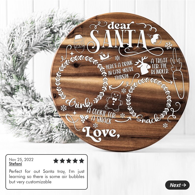 Santa Tray Svg Dear Santa Tray Svg Png Santa Cookie Tray - Etsy
