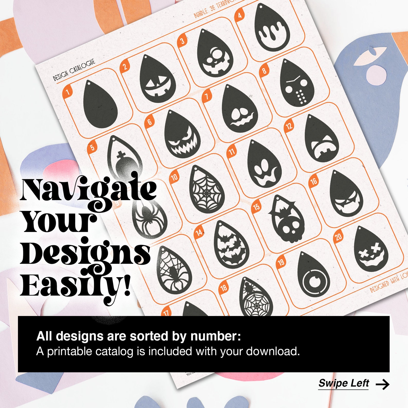 36 Halloween Earrings SVG Bundle Tear Drop Earrings Svg - Etsy