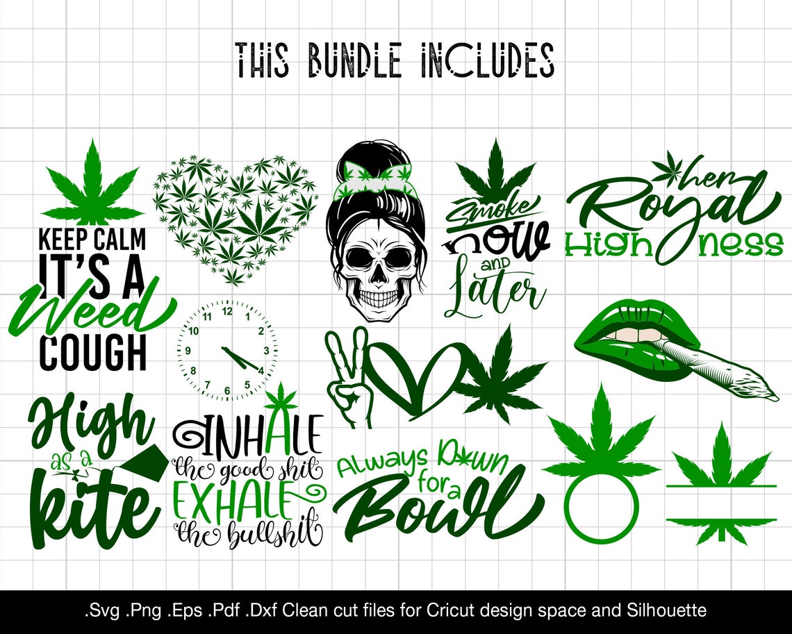 45 Weed Funny Sayings & Clip Arts SVG Bundle for Stoners SVG | Etsy UK