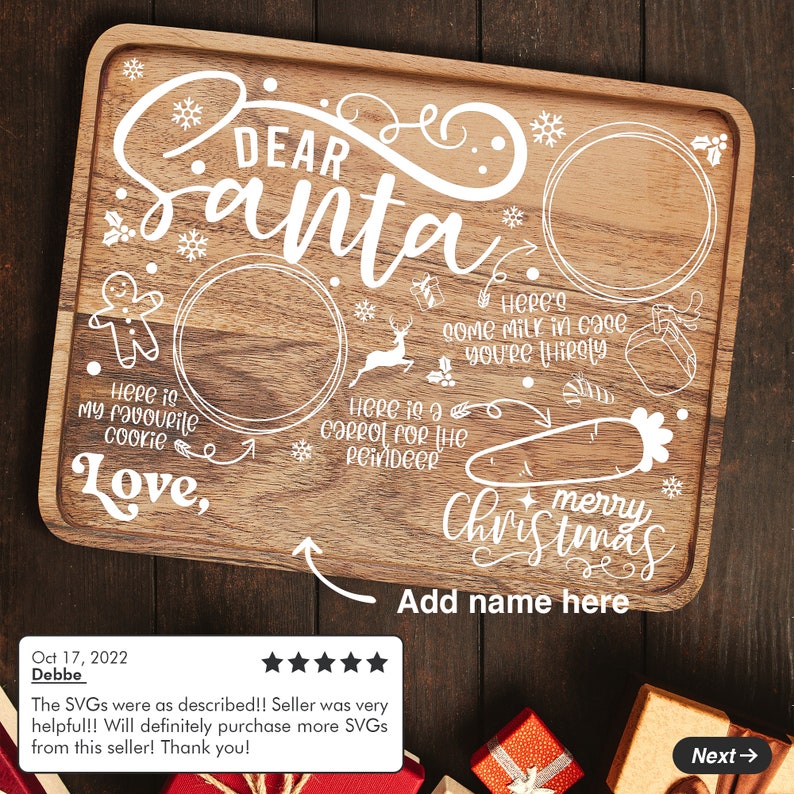 Dear Santa Tray Svg Bundle Png Pdf Christmas Tray Svg Tray - Etsy