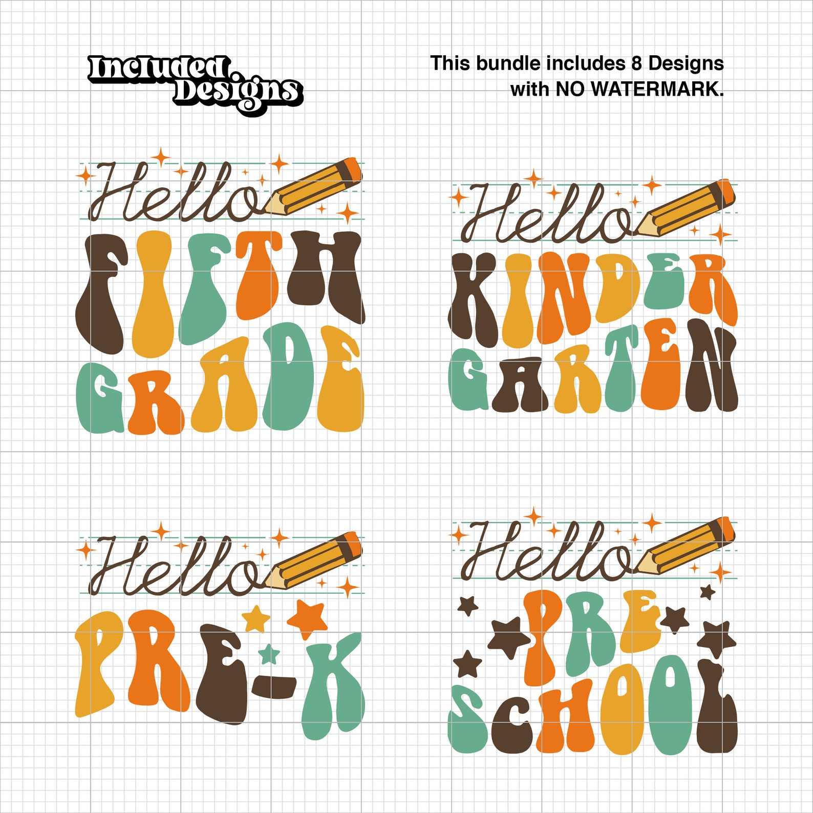 Back to School SVG Bundle First Day of School Hello Retro - Etsy