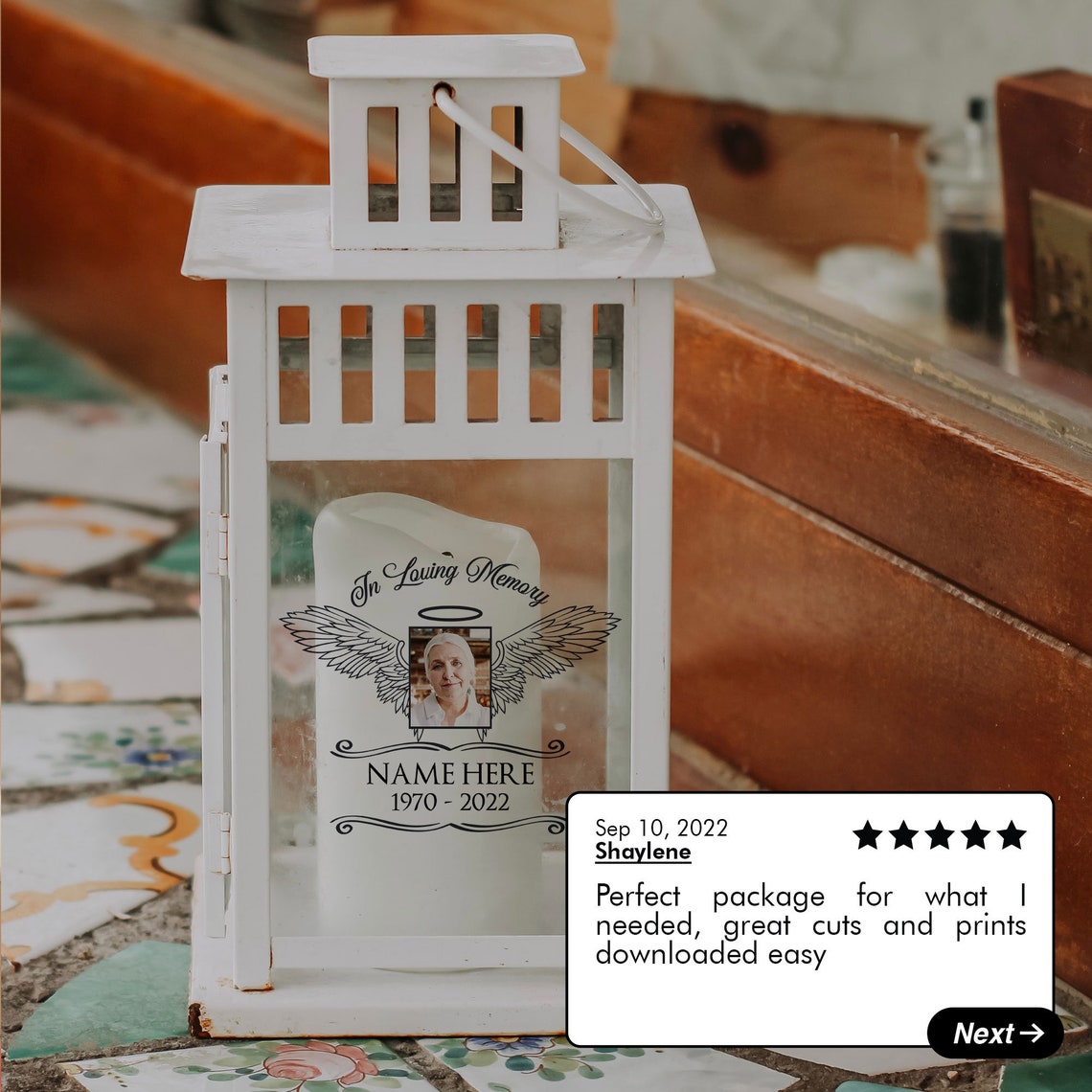 In Loving Memory Angel Wings Customizable Frame With Name & Date SVG ...