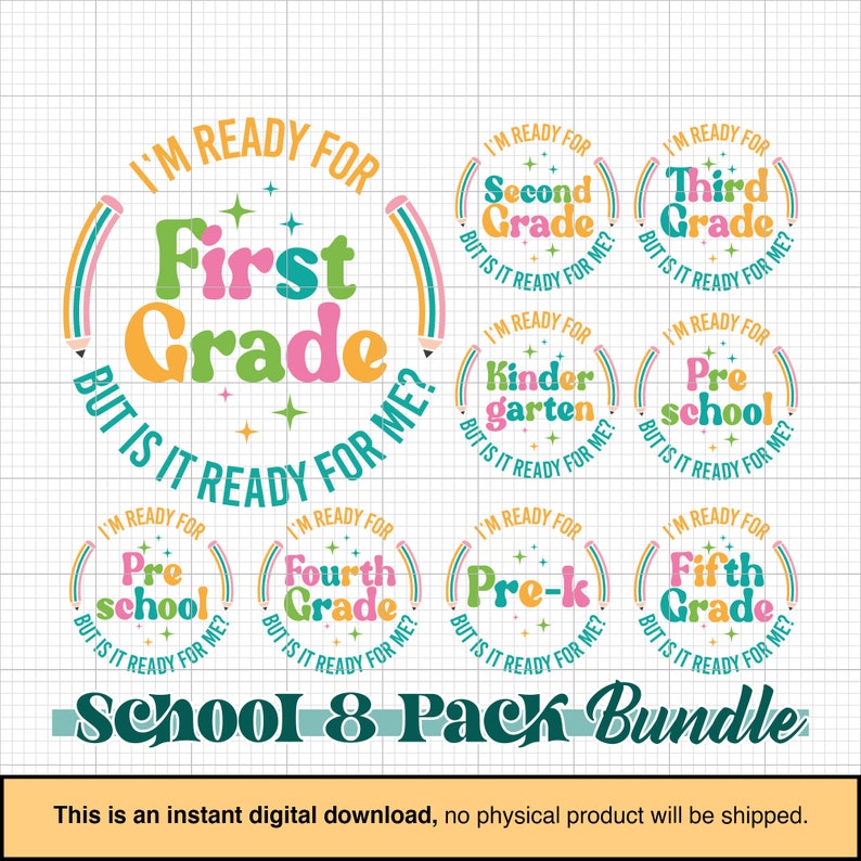 Back to School Svg Bundle I'm Ready for School School - Etsy