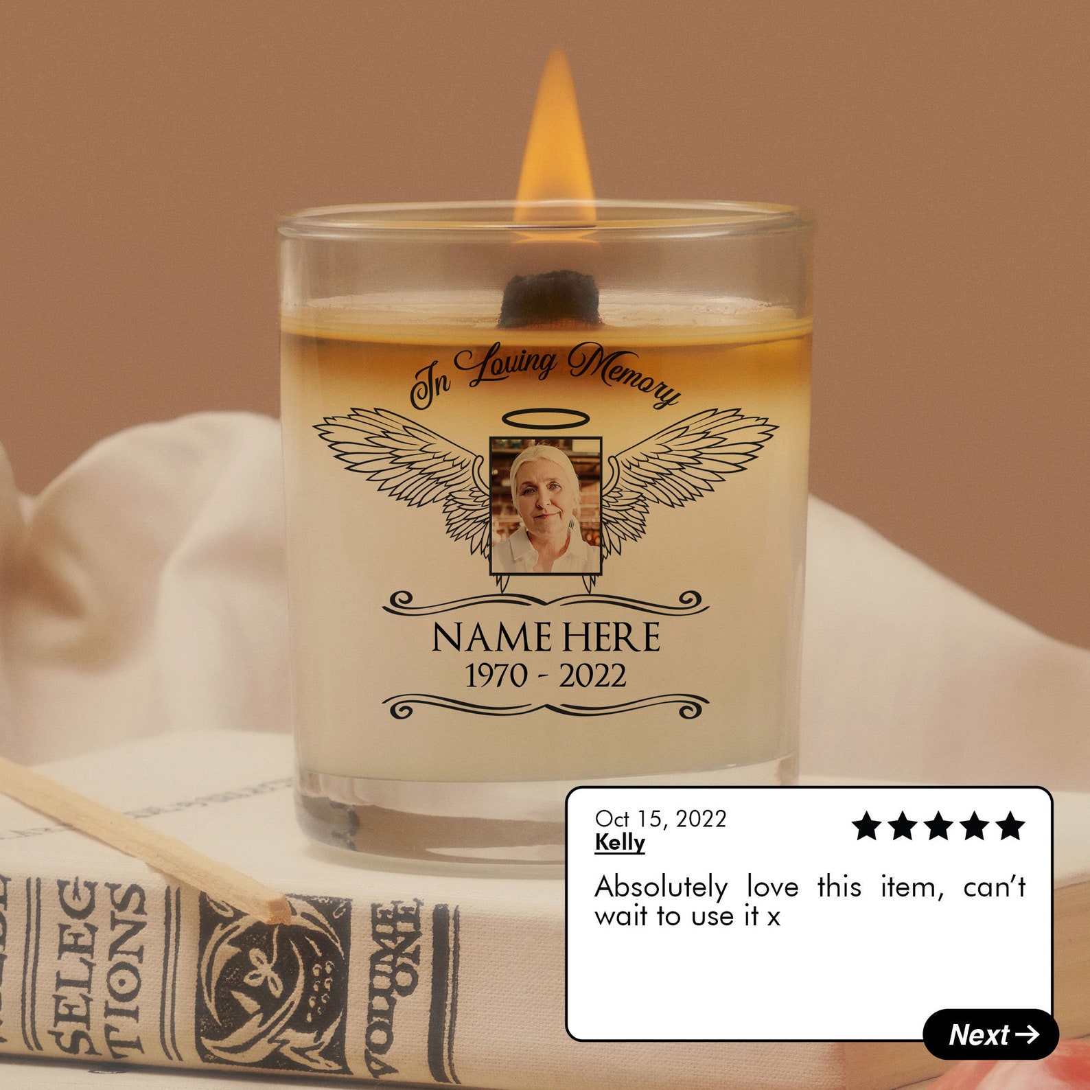In Loving Memory Angel Wings Customizable Frame With Name & Date SVG ...