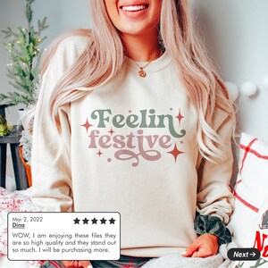 Retro Christmas Bundle Svg, Boho Christmas Svg Png Bundle, Groovy ...