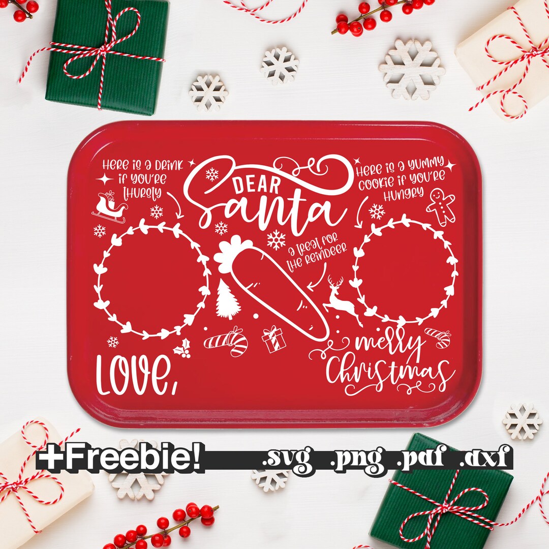 Santa Tray Svg Dear Santa Tray Svg Png Santa Cookie Tray - Etsy