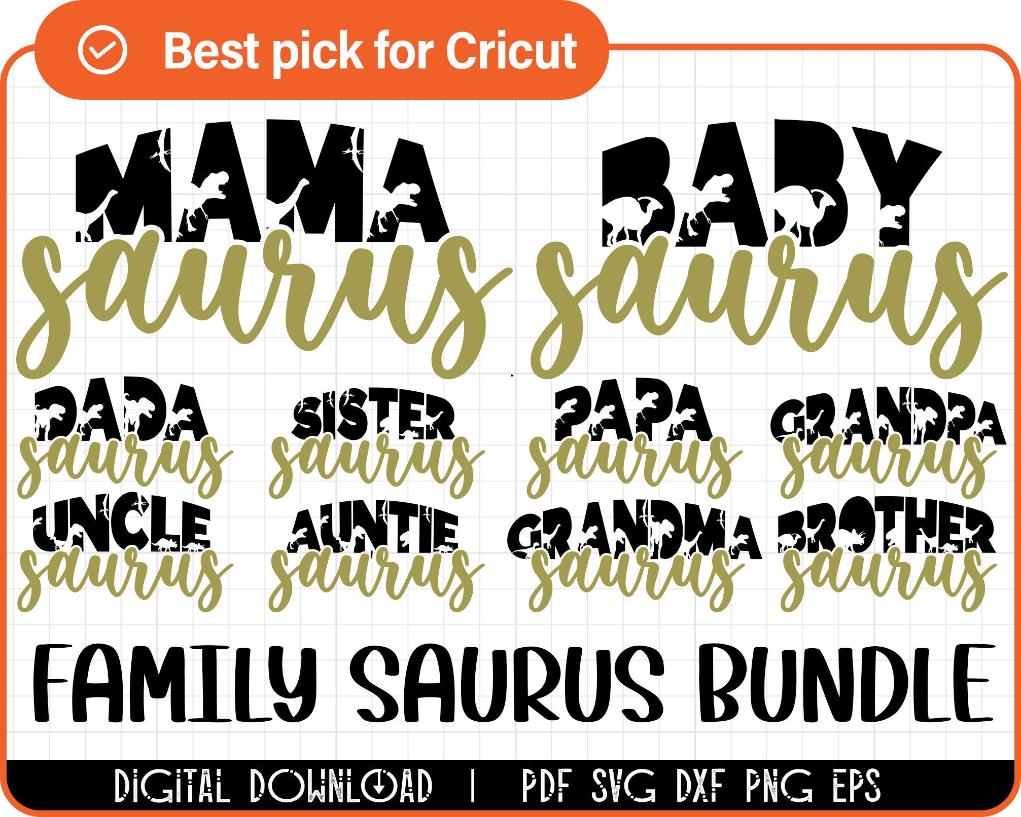 Family Saurus SVG Bundle Mom Svg Mama Saurus Svg - Etsy