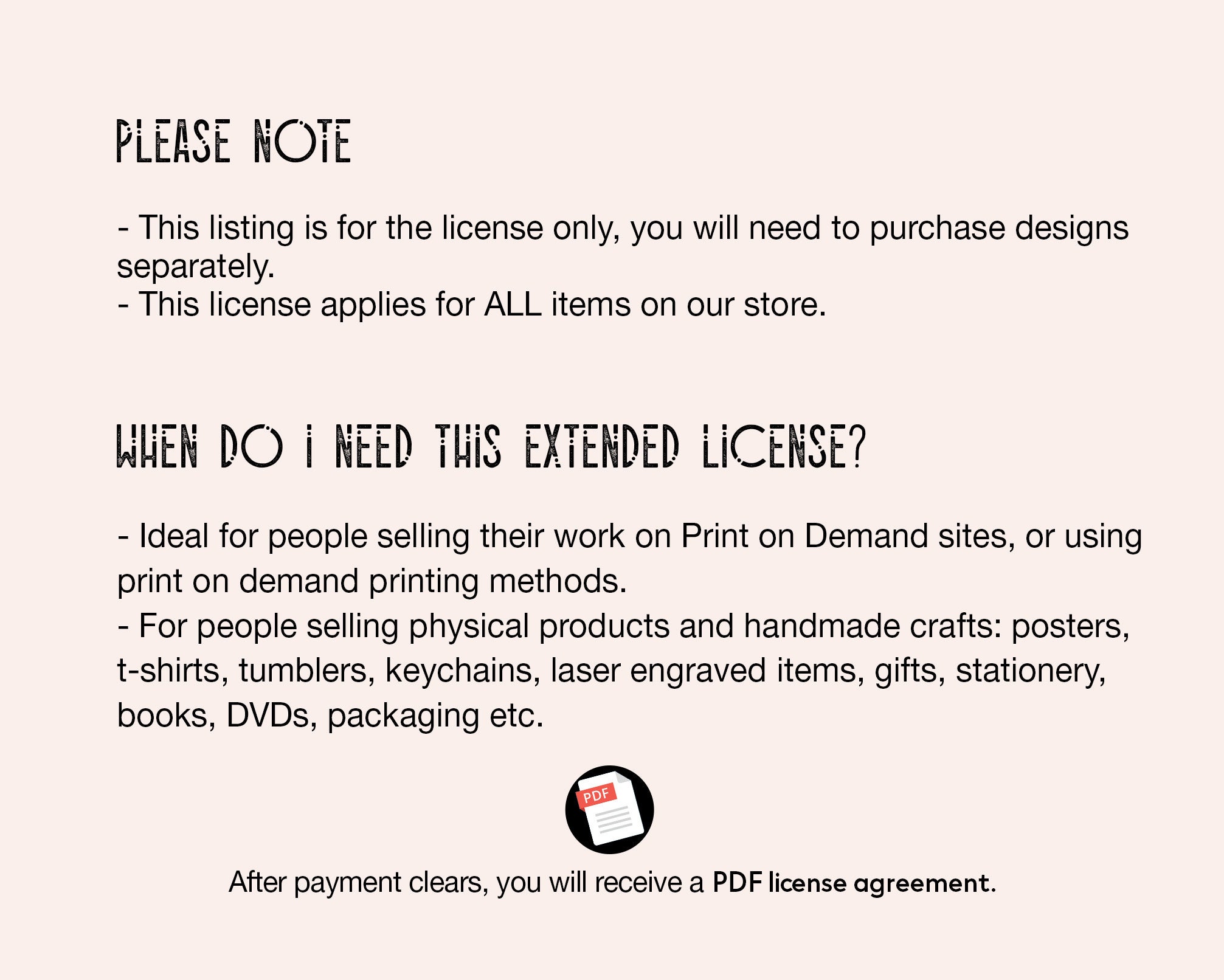 Unlimited Commercial Use License Applies to ALL Store Items - Etsy