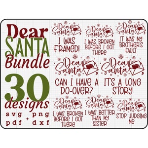 Dear Santa Svg Bundle, Dear Santa SVG, Funny Christmas Shirt Svg, Funny ...