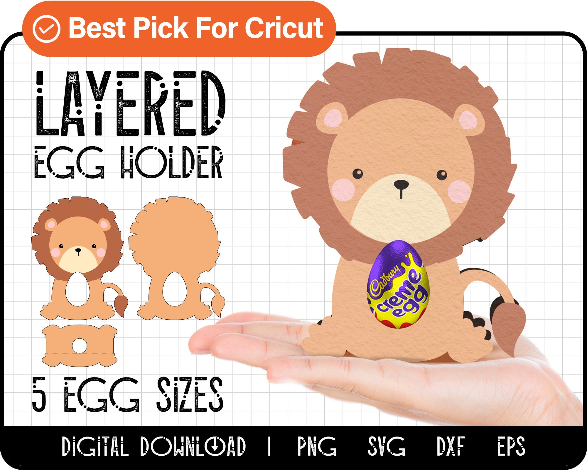 Lion Easter Egg Holder Svg, Easter Egg Svg, Easter Basket Svg, Lion Svg ...