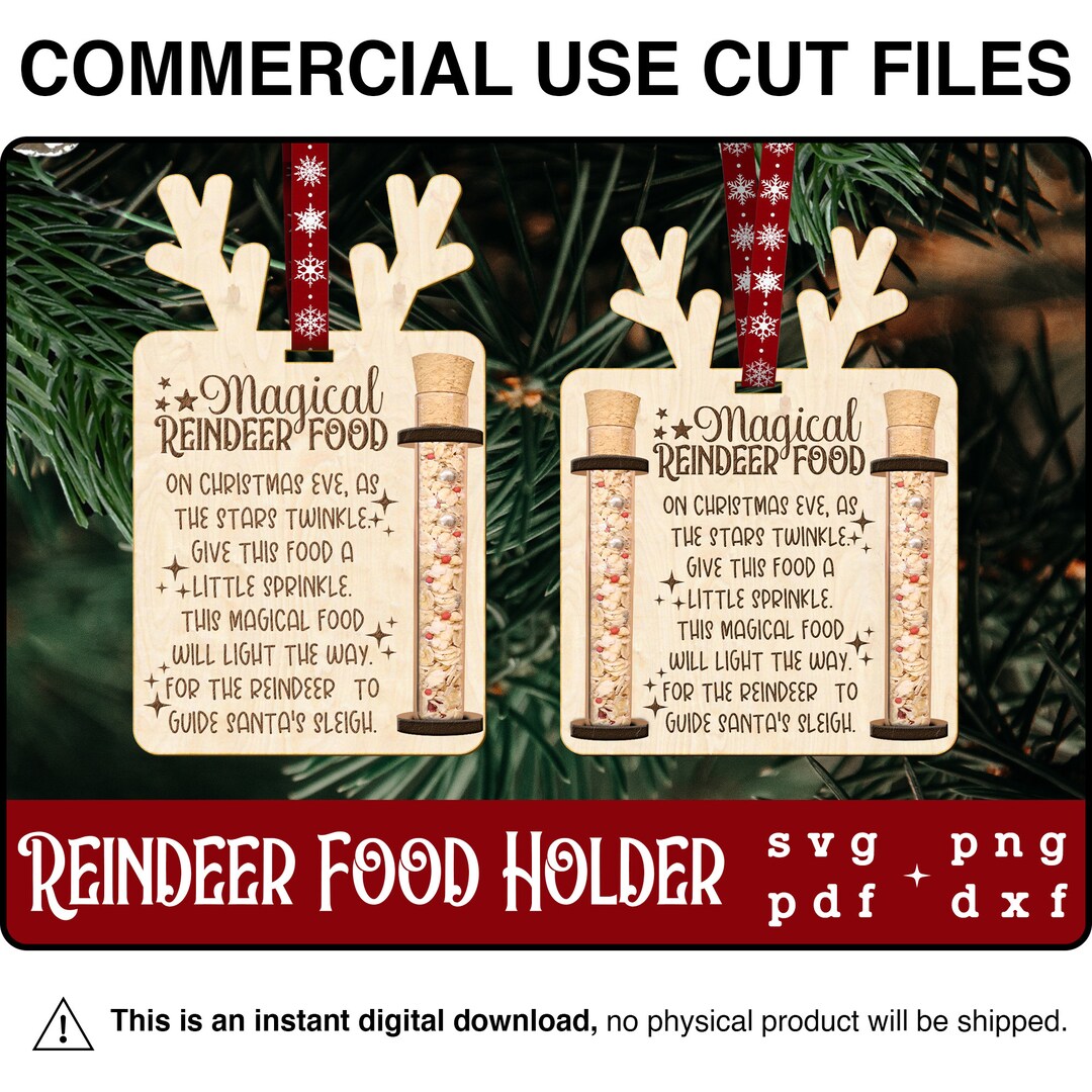 Reindeer Food Holder Ornament SVG Laser Cut File for Glowforge ...