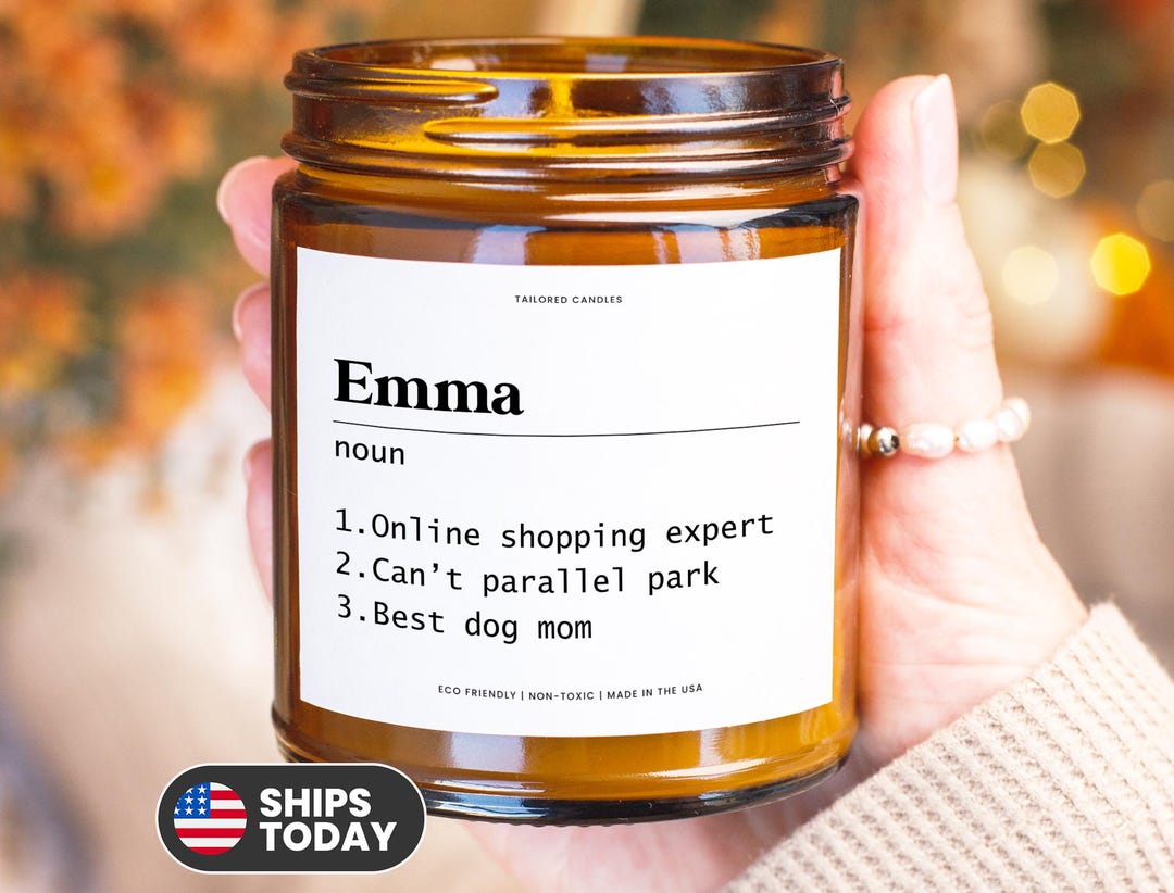 Custom Name Candle, Name Definition Candles, Name Meaning Gift ...