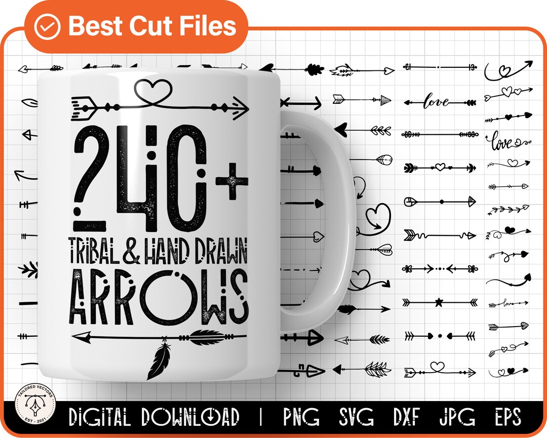 Tribal & Hand Drawn Arrows SVG Bundle, Arrows Svg, Love Arrow, Arrow ...