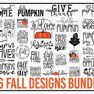 Boho Fall SVG Bundle, Autumn Svg, Thanksgiving Svg, Fall Svg Designs ...