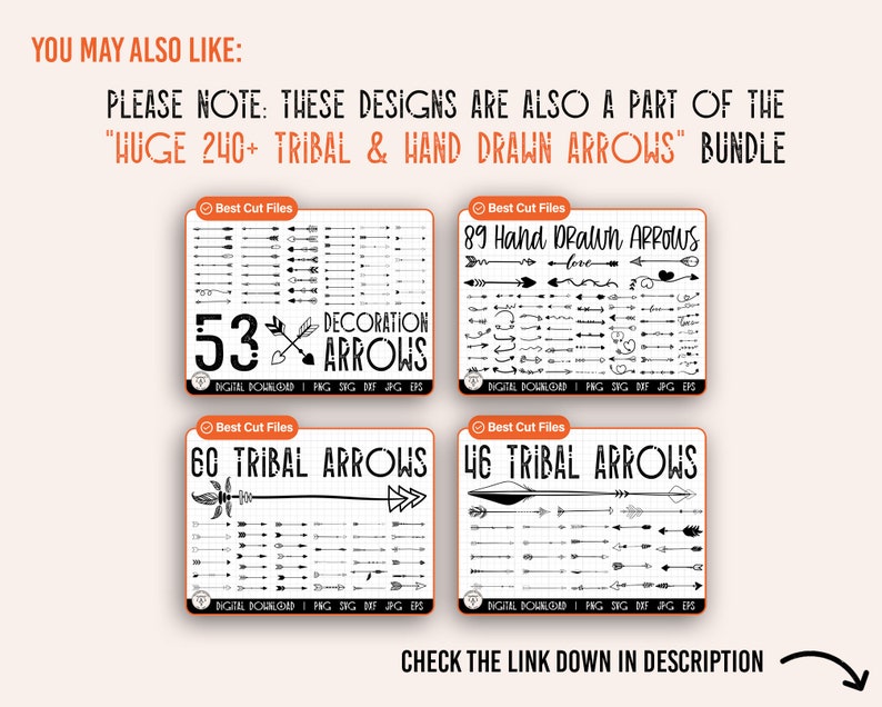 Decorative Arrows Svg Bundle Tribal Arrows Svg Arrows | Etsy