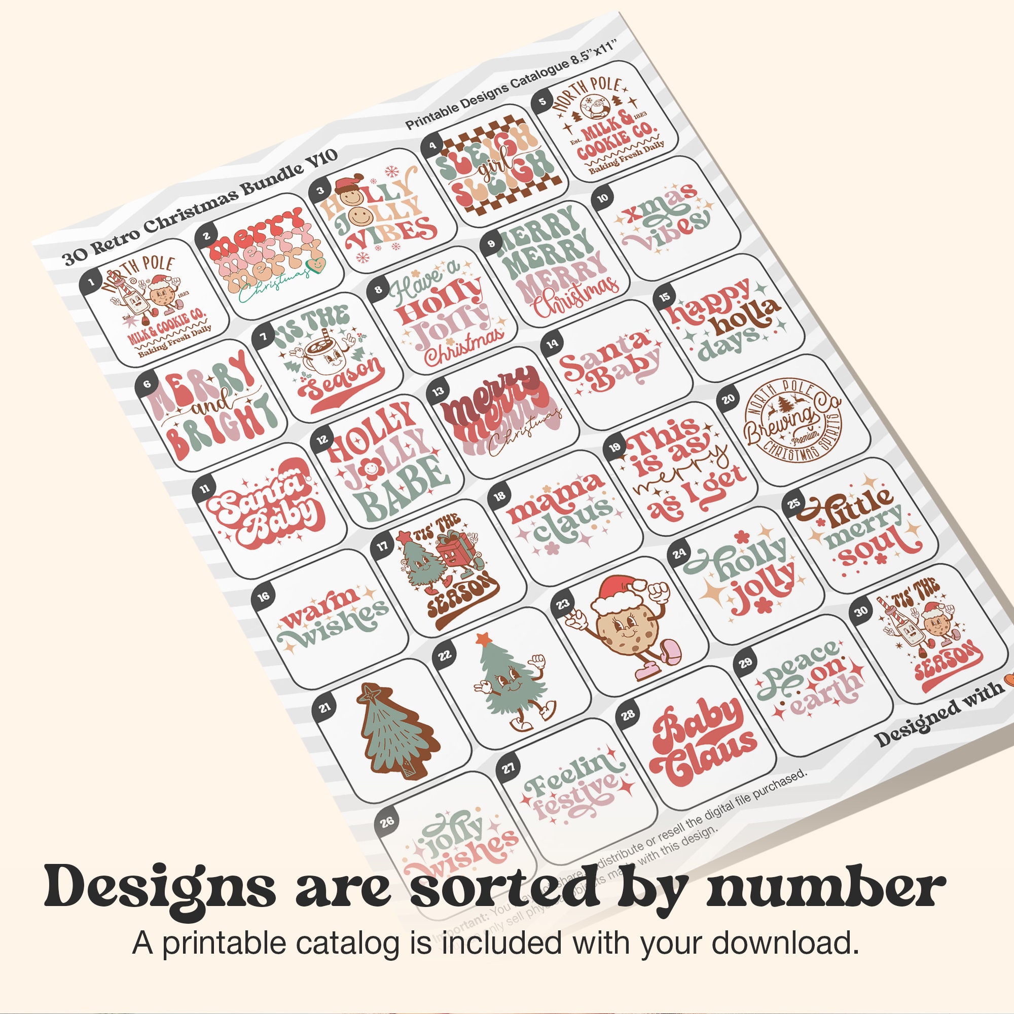 Retro Christmas Bundle Svg, Boho Christmas Svg Png Bundle, Groovy ...