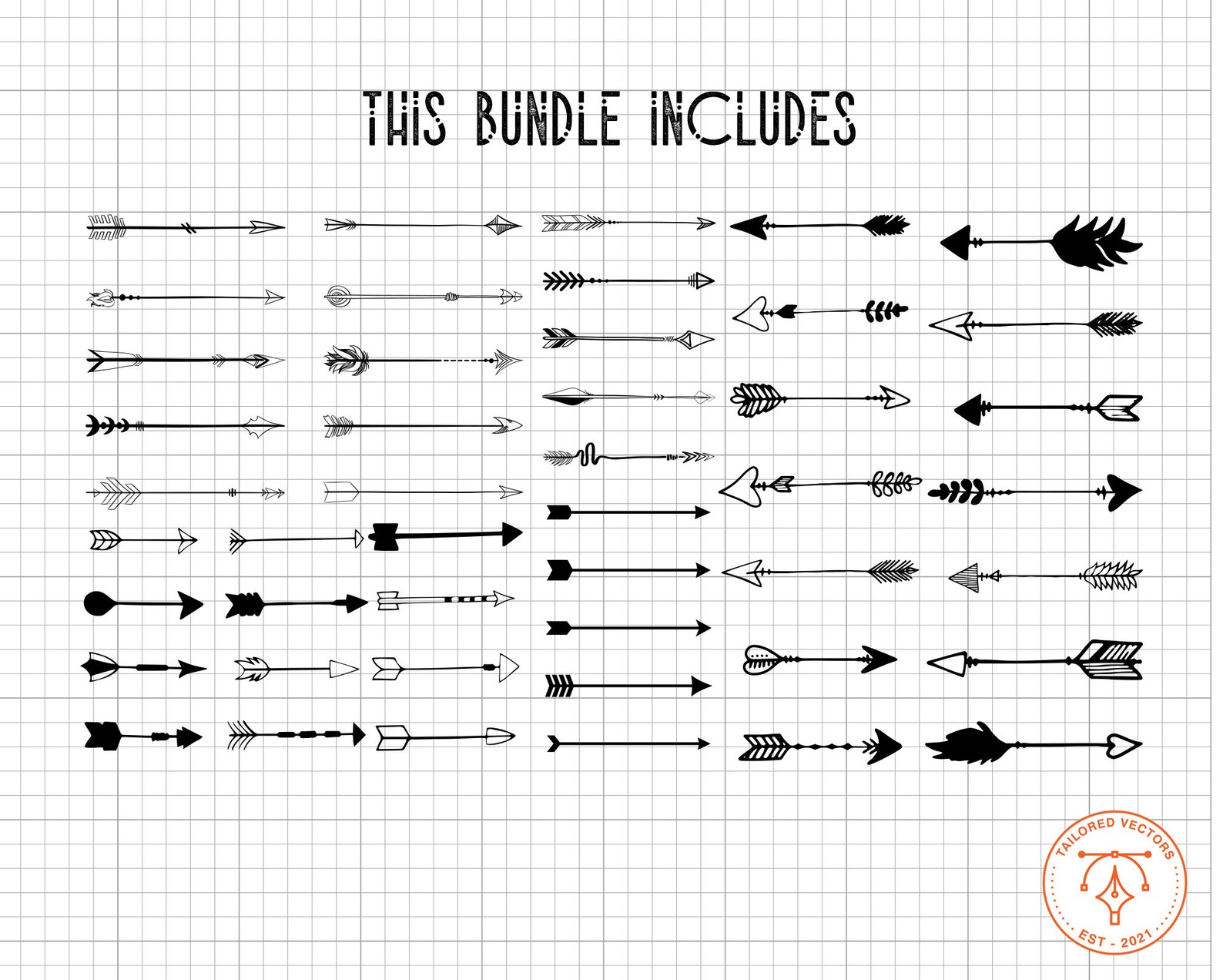 Tribal & Hand Drawn Arrows SVG Bundle arrows svg Love arrow | Etsy