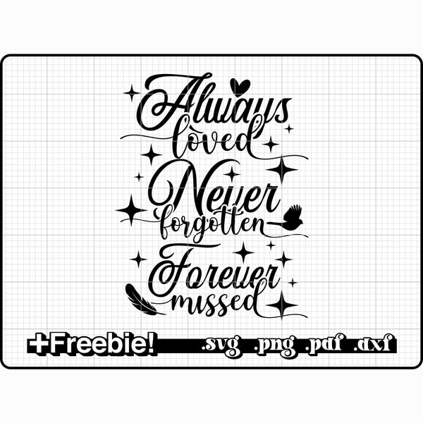 Always Loved Never Forgotten Forever Missed Svg - Etsy Singapore
