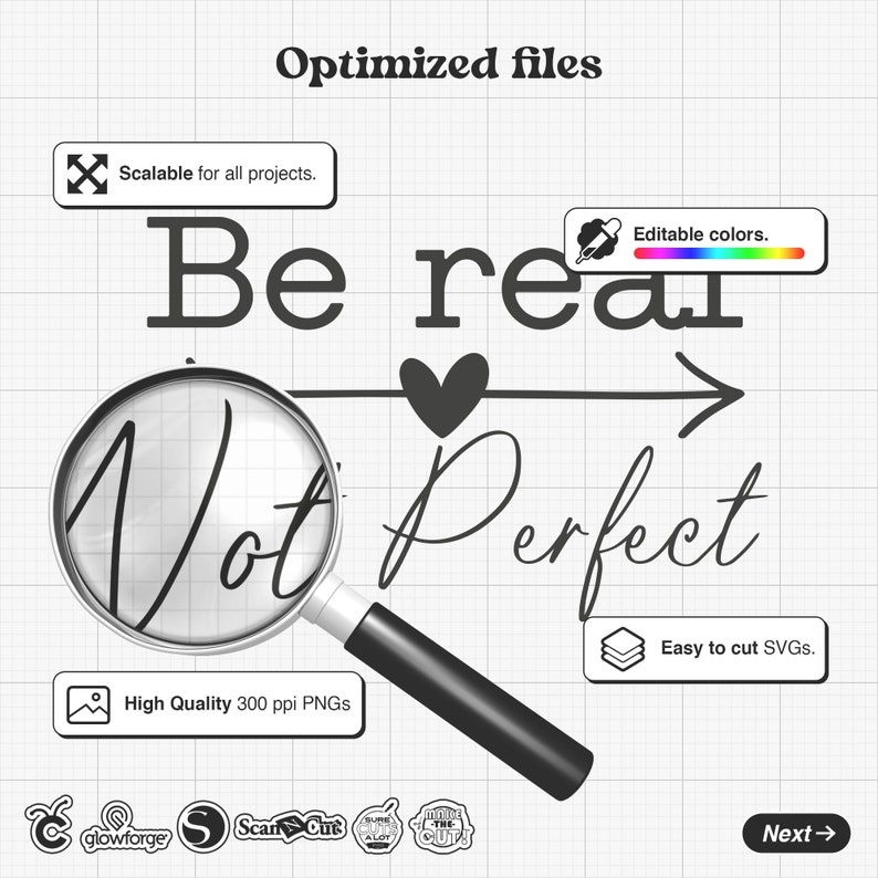 Be Real Not Perfect SVG PNG Kindness Svg Positive Quote - Etsy