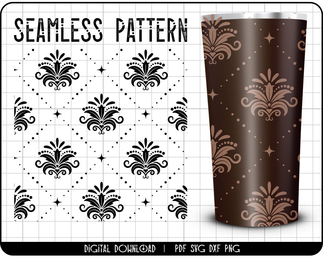 Damask Seamless Pattern Svg, Tooled Leather Svg, Floral Pattern ...