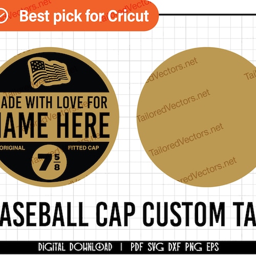 Baseball Cap Tag Svg Baseball Sticker Svg Template Pdf - Etsy